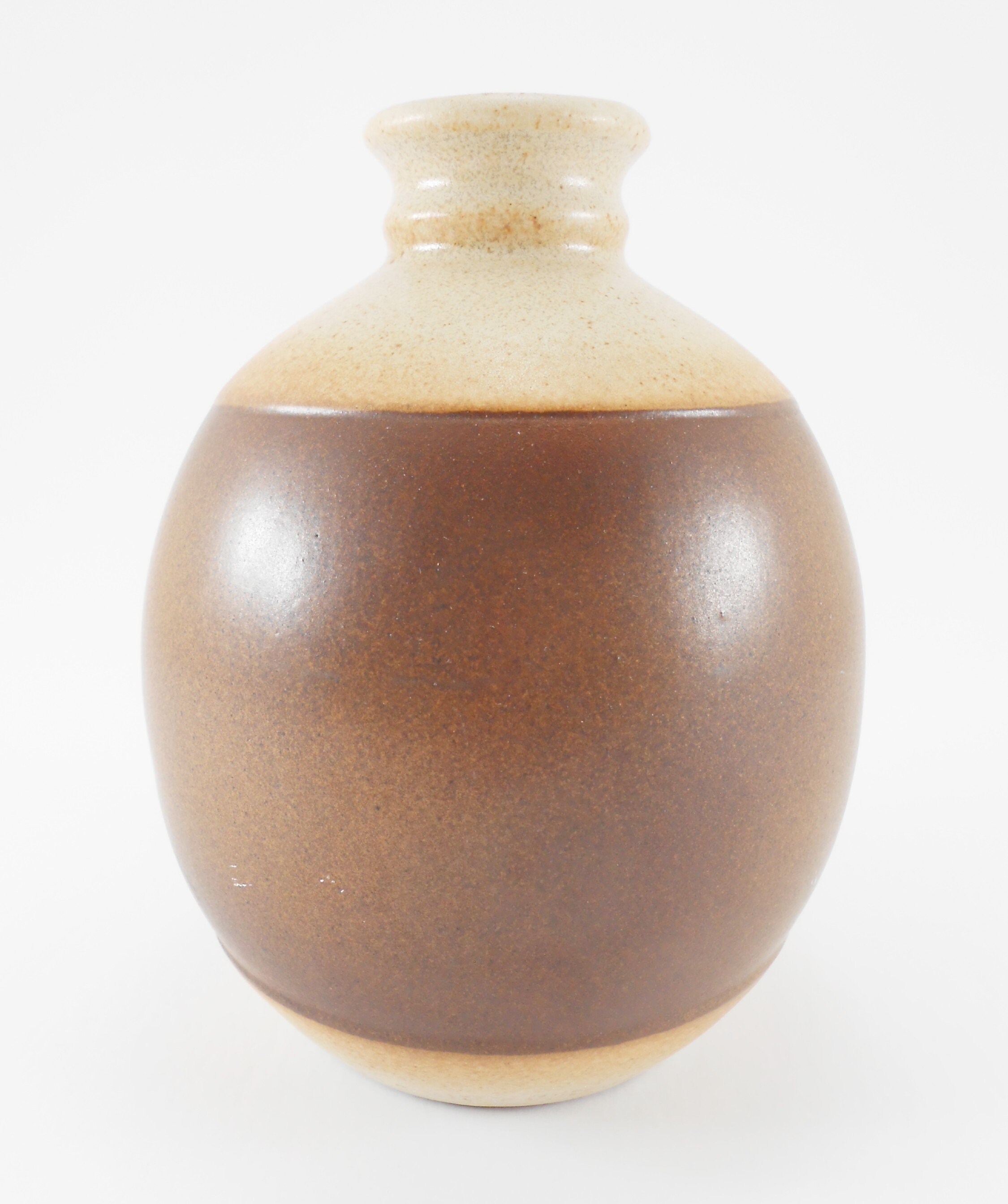 Pottery Craft Vase Art Pottery Vase Small Round Vase Brown - Etsy