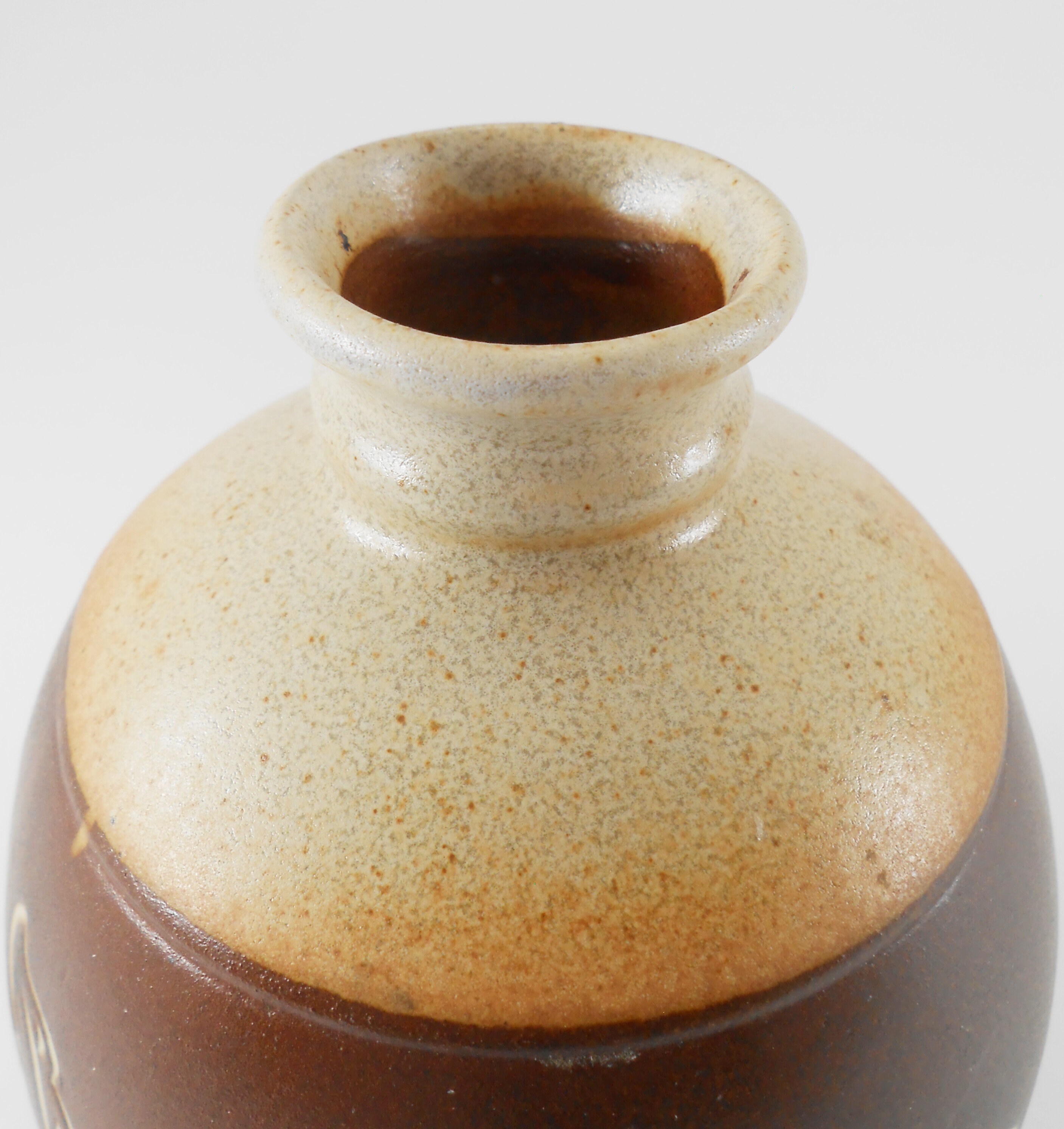 Pottery Craft Vase Art Pottery Vase Small Round Vase Brown - Etsy