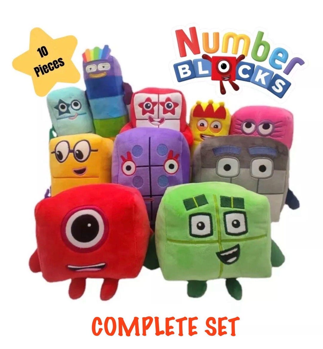Numberblocks Plush Toys Hand Made Complete Set - Etsy