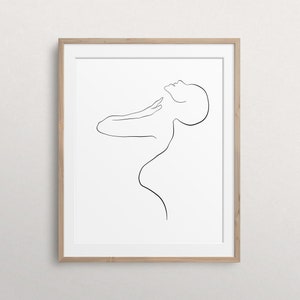 Woman Arm Pose Wall Art, Female Figure Line Art, Contour Body Printable ...
