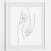 Minimal Hand Line Art Print Simple Drawing Artwork Couple | Etsy