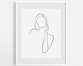Woman Body Line Art Female One Line Drawing Printable - Etsy