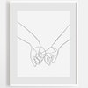 Pinky Holding Hands Line Art Printable, Pinky Swear Sketch, Black and White Wall Art, One Line ...