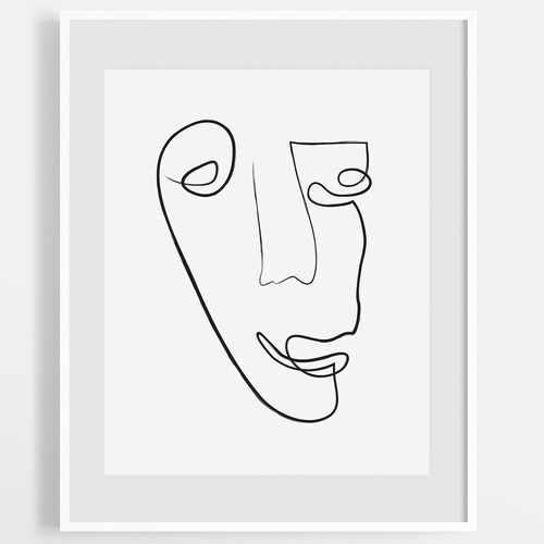 Minimal Face Line Art Print Minimalist Printable Wall Art - Etsy