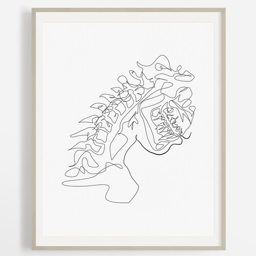 Abstract One Line Human Skull Minimalist Anatomy Skeleton | Etsy