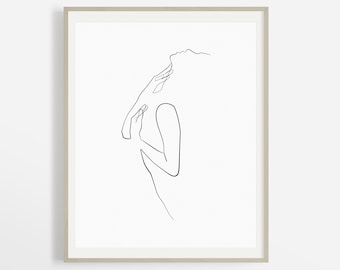 Woman Body Outline Print Female One Line Drawing Feminine - Etsy