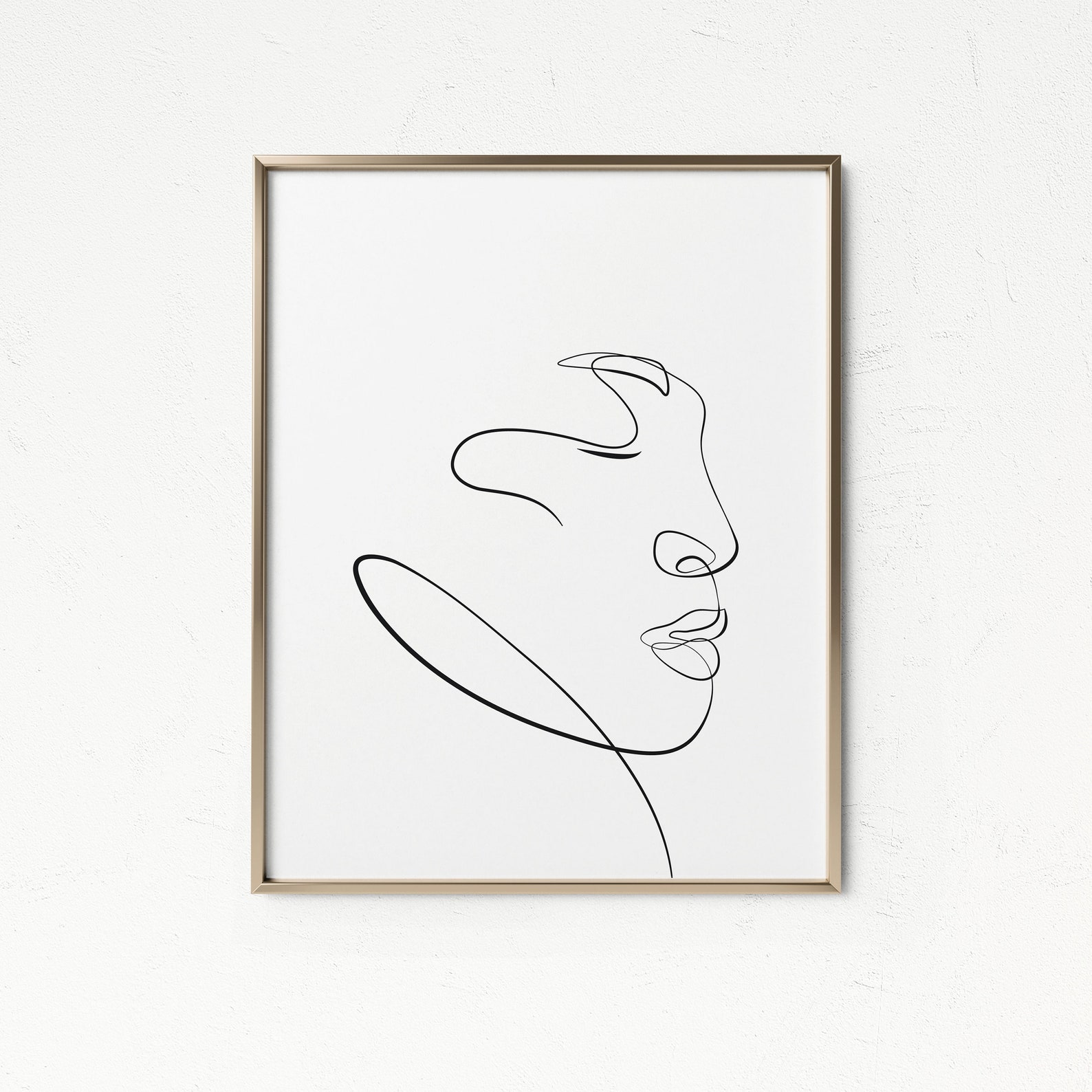 Single Line Face Sketch One Line Drawing Facial Illustration - Etsy