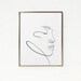 Single Line Face Sketch, One Line Drawing Facial Illustration ...
