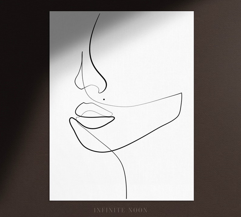 One Line Face Drawing Art Print Minimalist Face Figure - Etsy