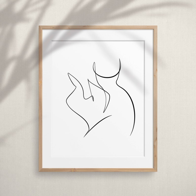 Female Body Line Art Woman Curves Drawing Abstract Nude | Etsy