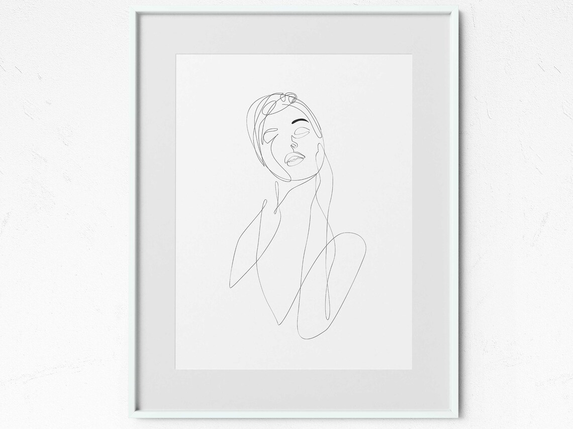 Fashion One Line Woman Printable Abstract Single Line Print | Etsy