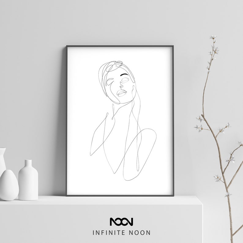 Fashion One Line Woman Printable Abstract Single Line Print | Etsy