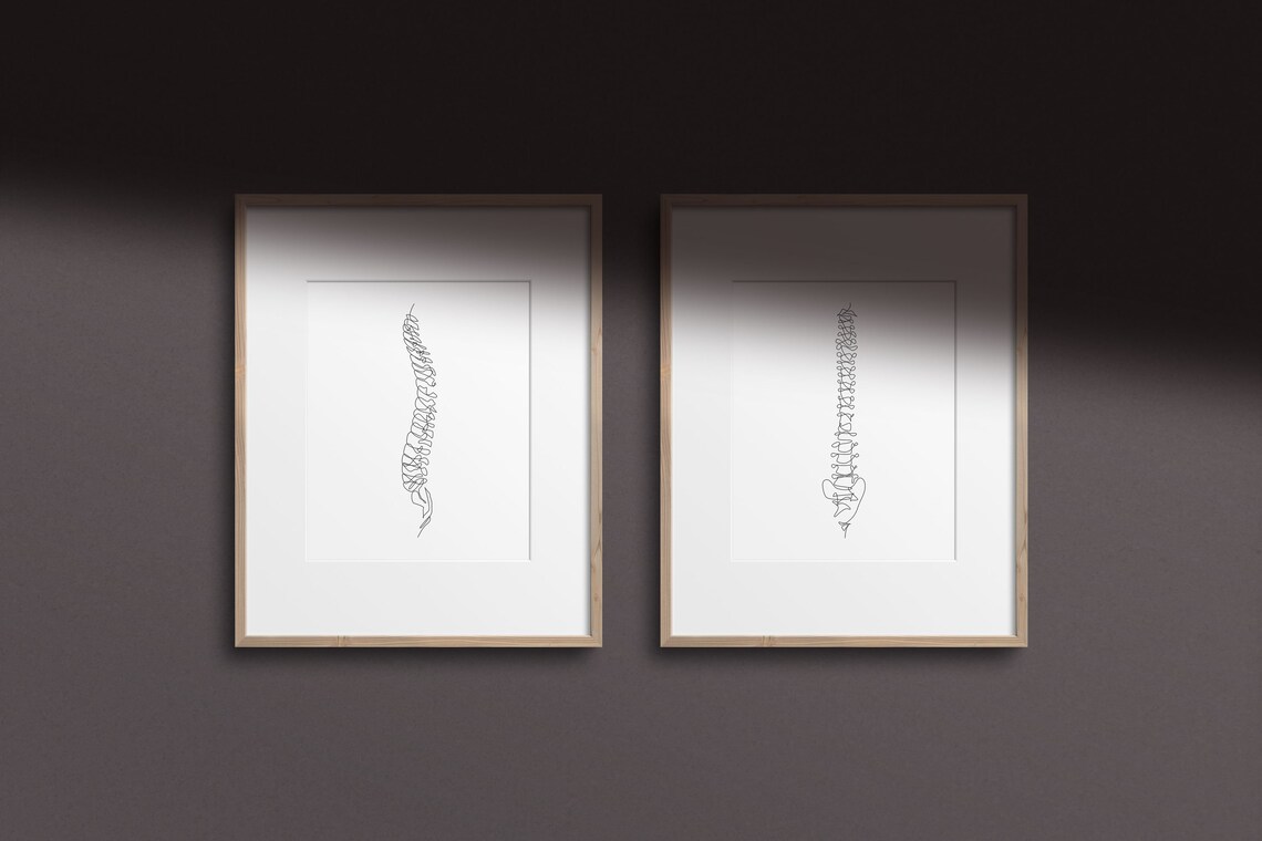 Abstract Medical Art Set of 4 Minimalist Chiropractic Art | Etsy