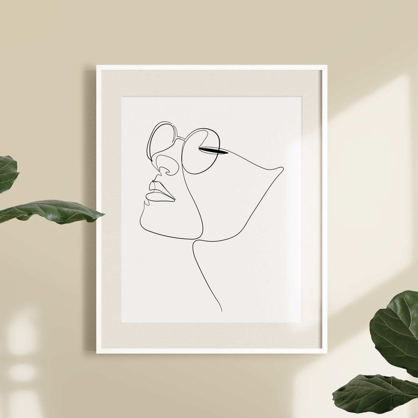 Woman Face Figure Line Drawing One Line Woman Printable Wall Etsy