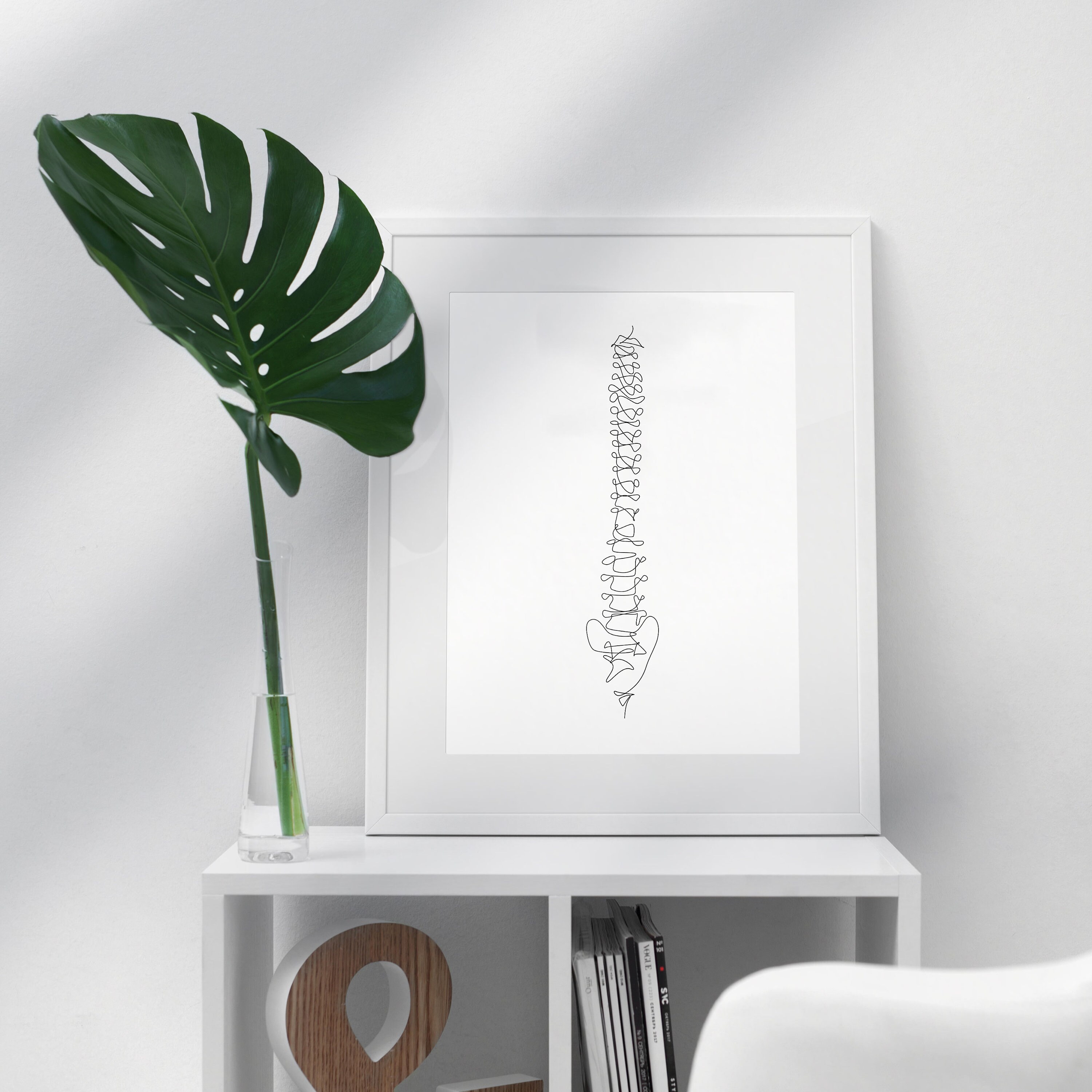 Simple Abstract Spine Wall Art, Chiropractic Art Print, Medical Anatomy ...