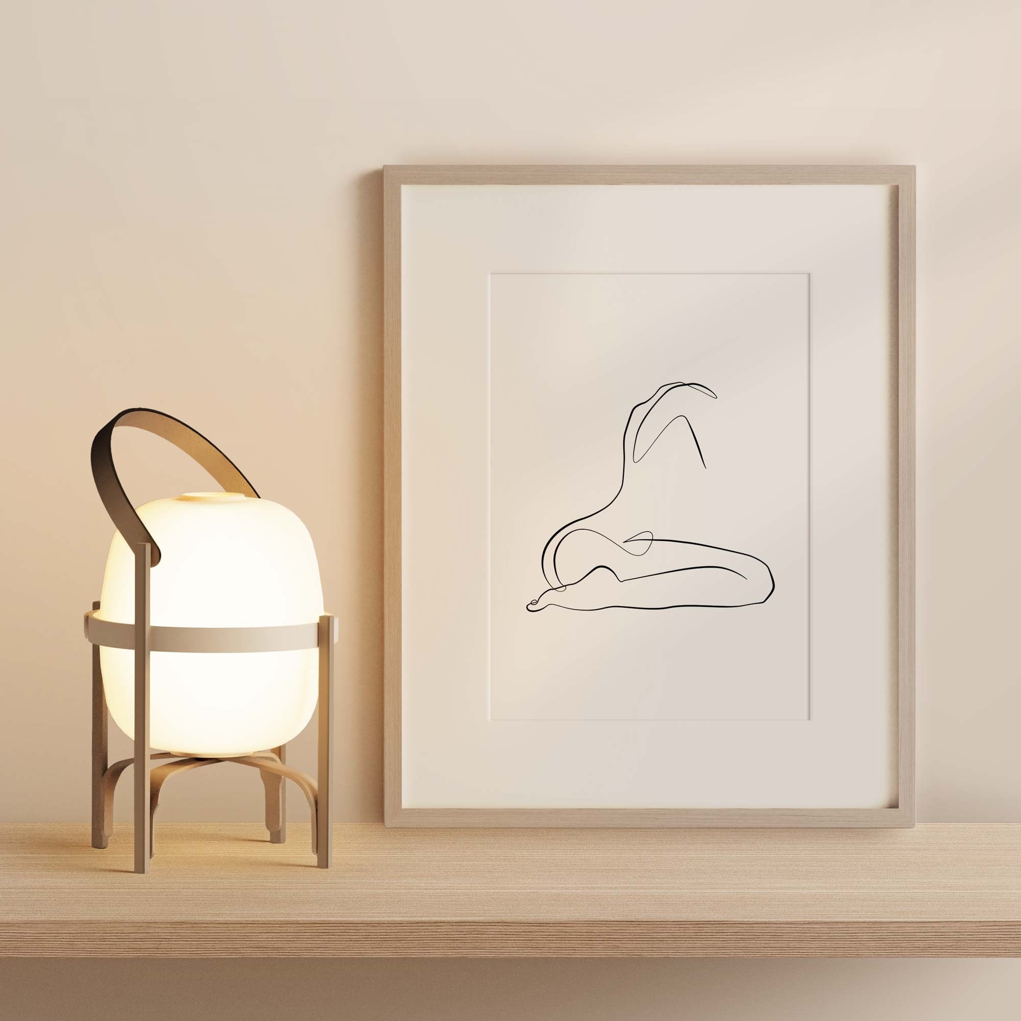 One Line Woman Body Art Print, Simple Female Form Outline Wall Art ...