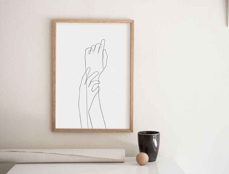 Abstract Hand Drawing Line Art Arm Figure Illustration One - Etsy