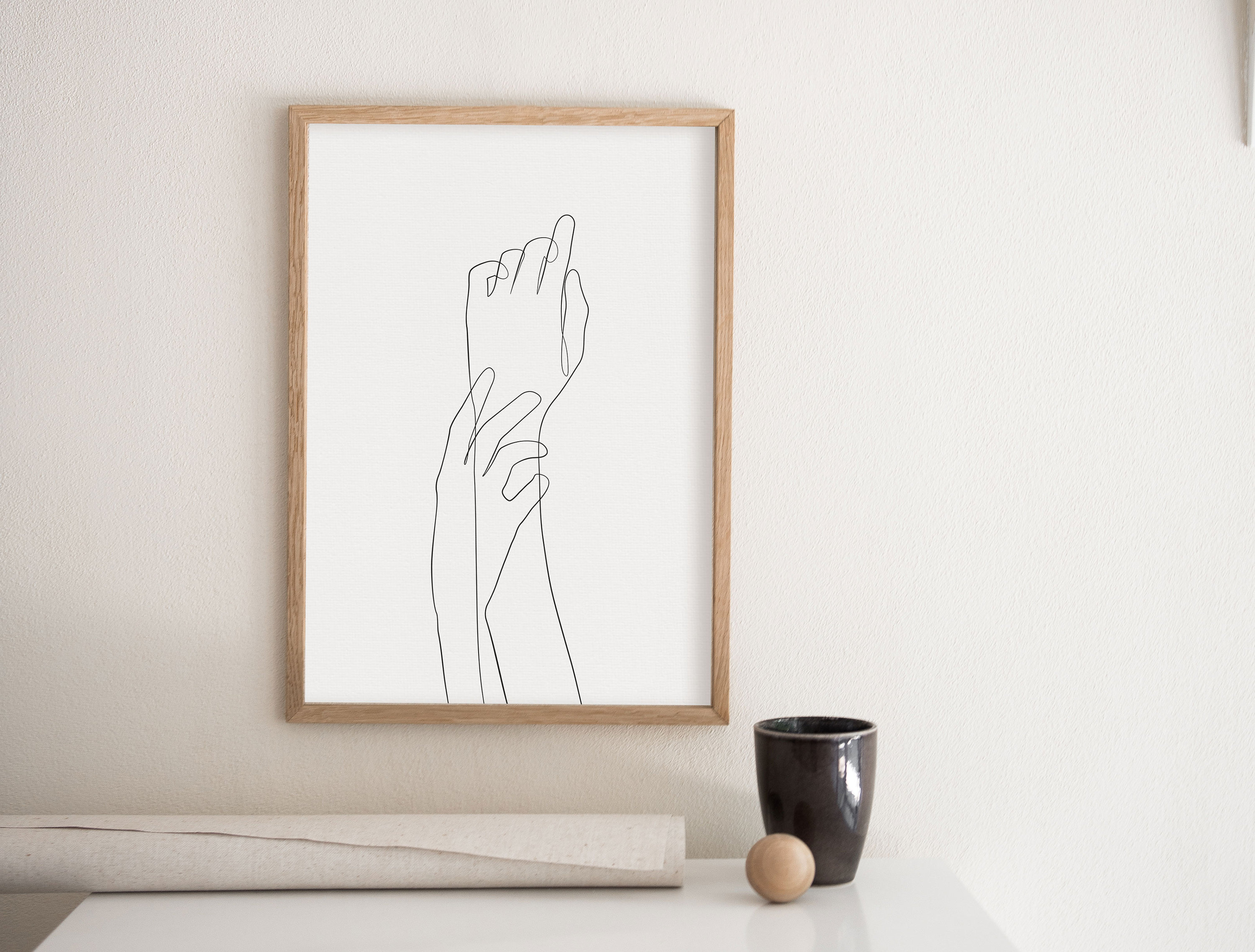 Abstract Hand Drawing Line Art Arm Figure Illustration One - Etsy