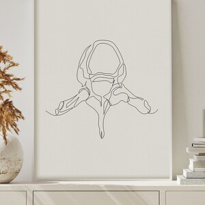 Abstract Vertebra One Line Illustration, Minimalist Anatomy Poster ...