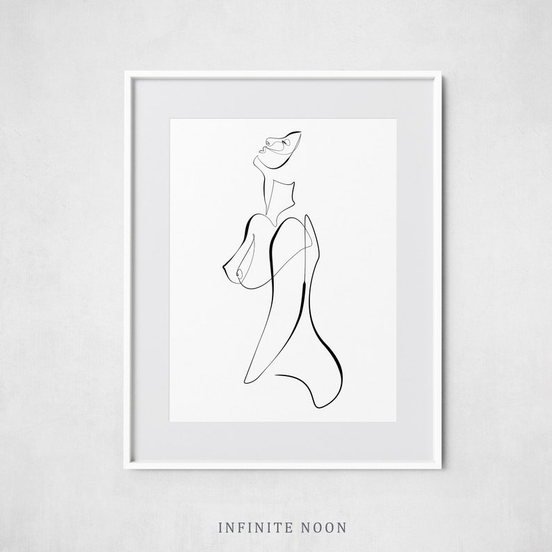 One Line Art Print Woman Body Line Drawing Single Line - Etsy