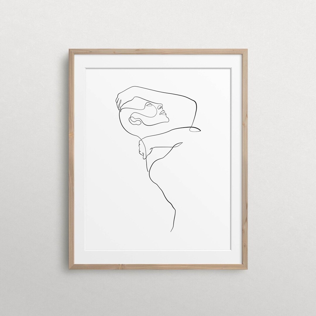 Woman Arm Pose Drawing, Female Line Art Figure, Girl Contour Printable ...
