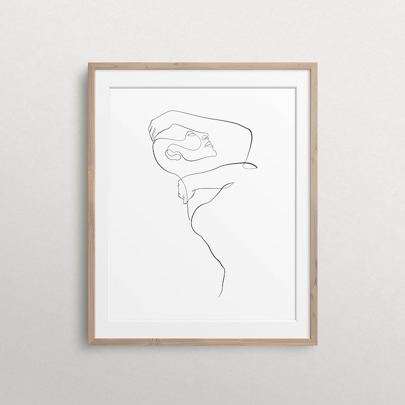 Woman Arm Pose Drawing Female Line Art Figure Girl Contour | Etsy