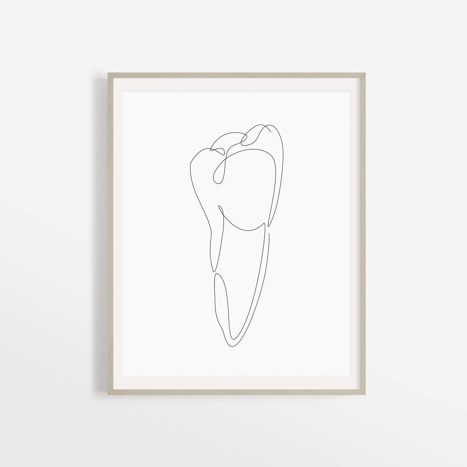 Minimalist Premolar Tooth Art, Molar Drawing Artwork, Dental Printable ...