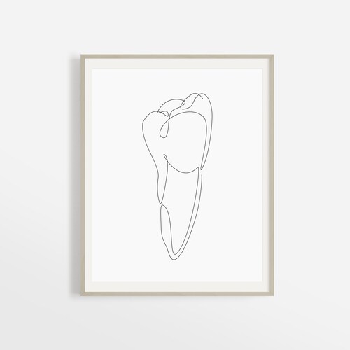 Minimalist Premolar Tooth Art Molar Drawing Artwork Dental - Etsy