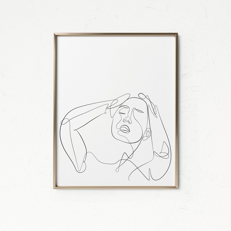 Female Figure Pose One Line Drawing Minimalist Line Art | Etsy