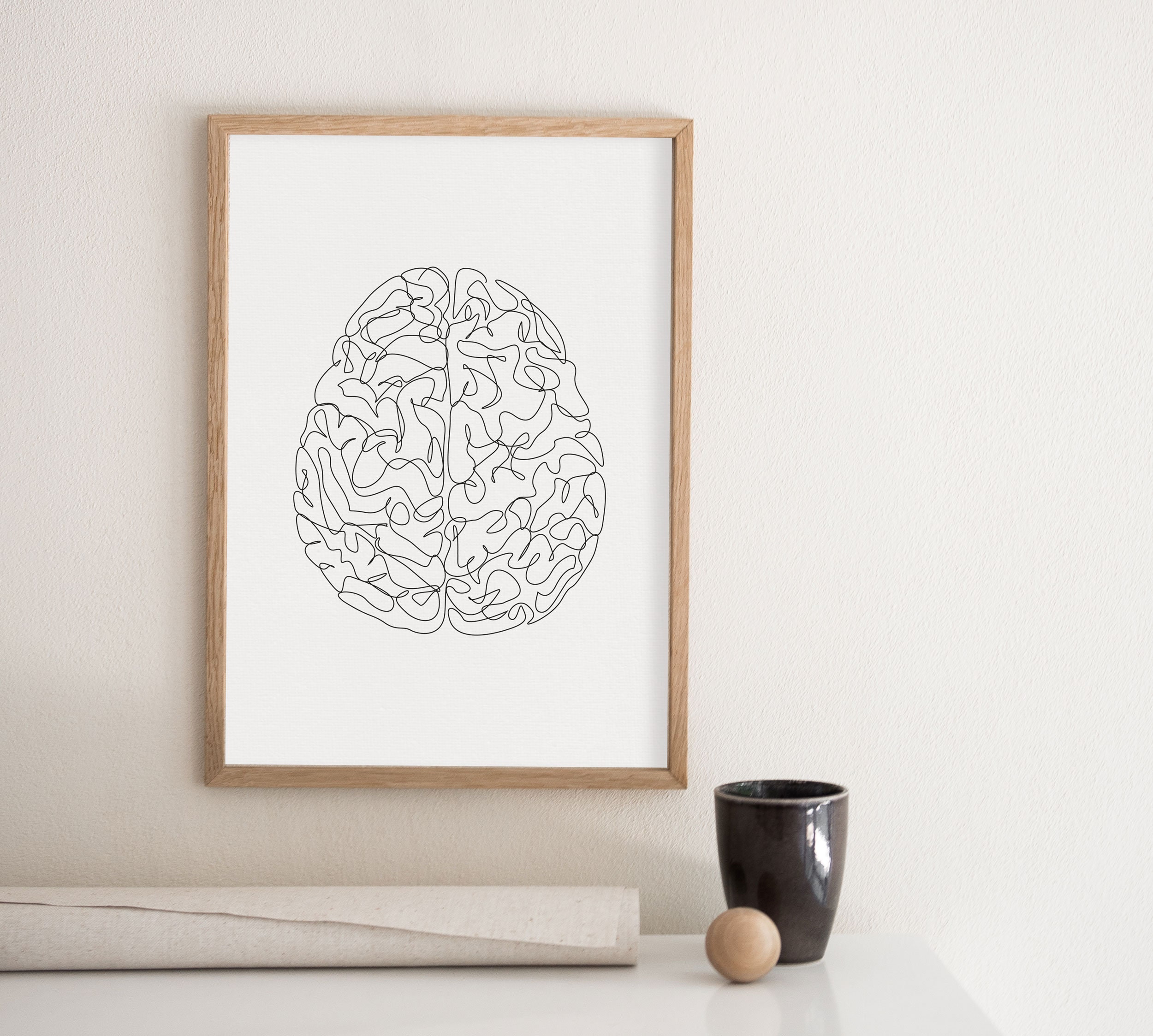 Abstract Brain Printable Wall Art Psychology Art Print | Etsy