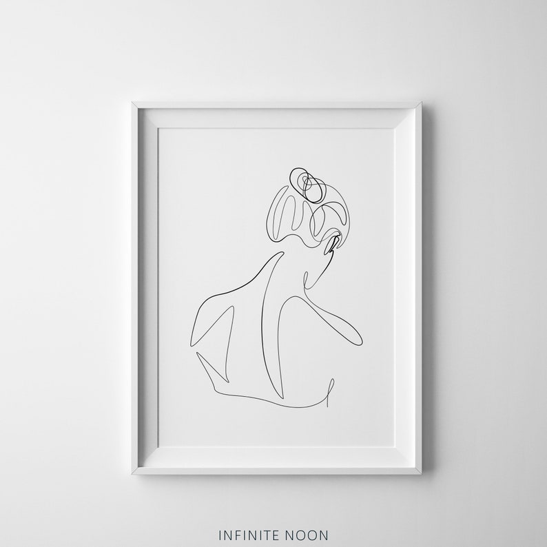 Woman Line Abstract Single Line Print One Line Drawing Wall - Etsy