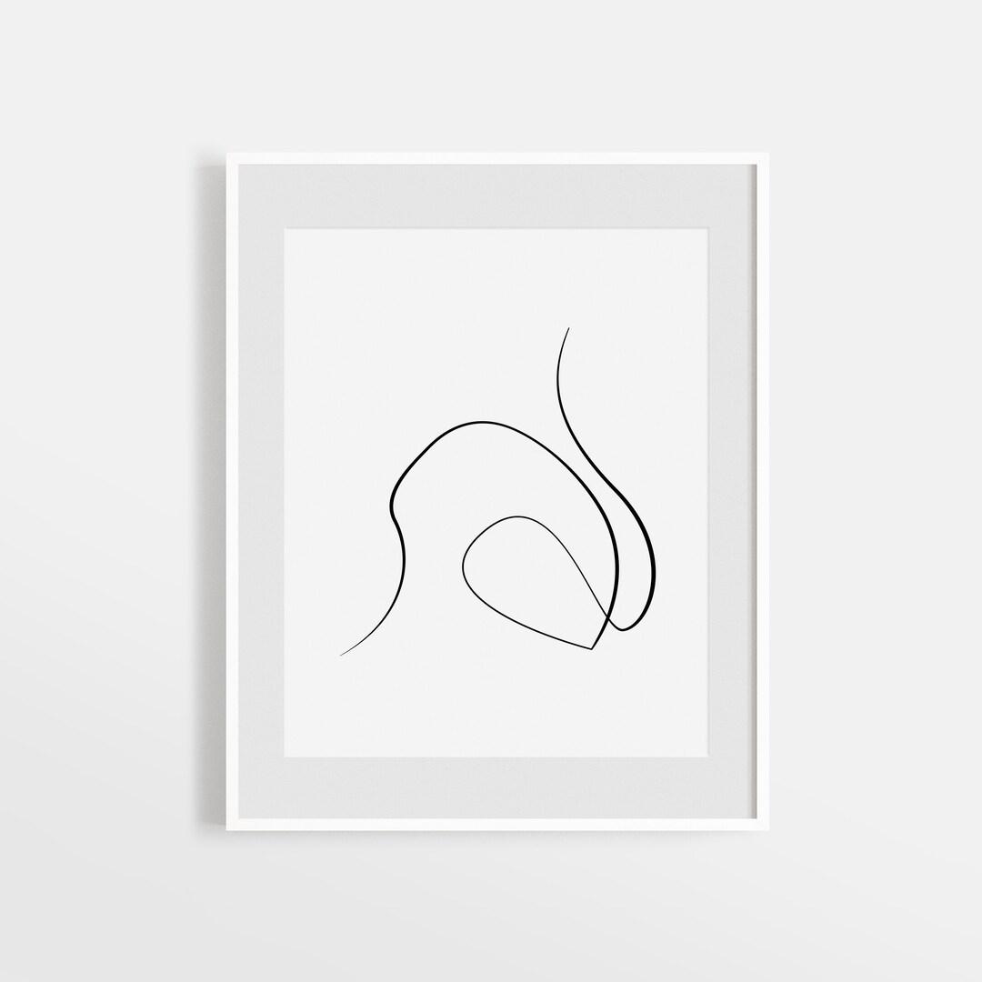 Abstract Butt Line Art Printable, Minimalist One Line Female Bottom ...