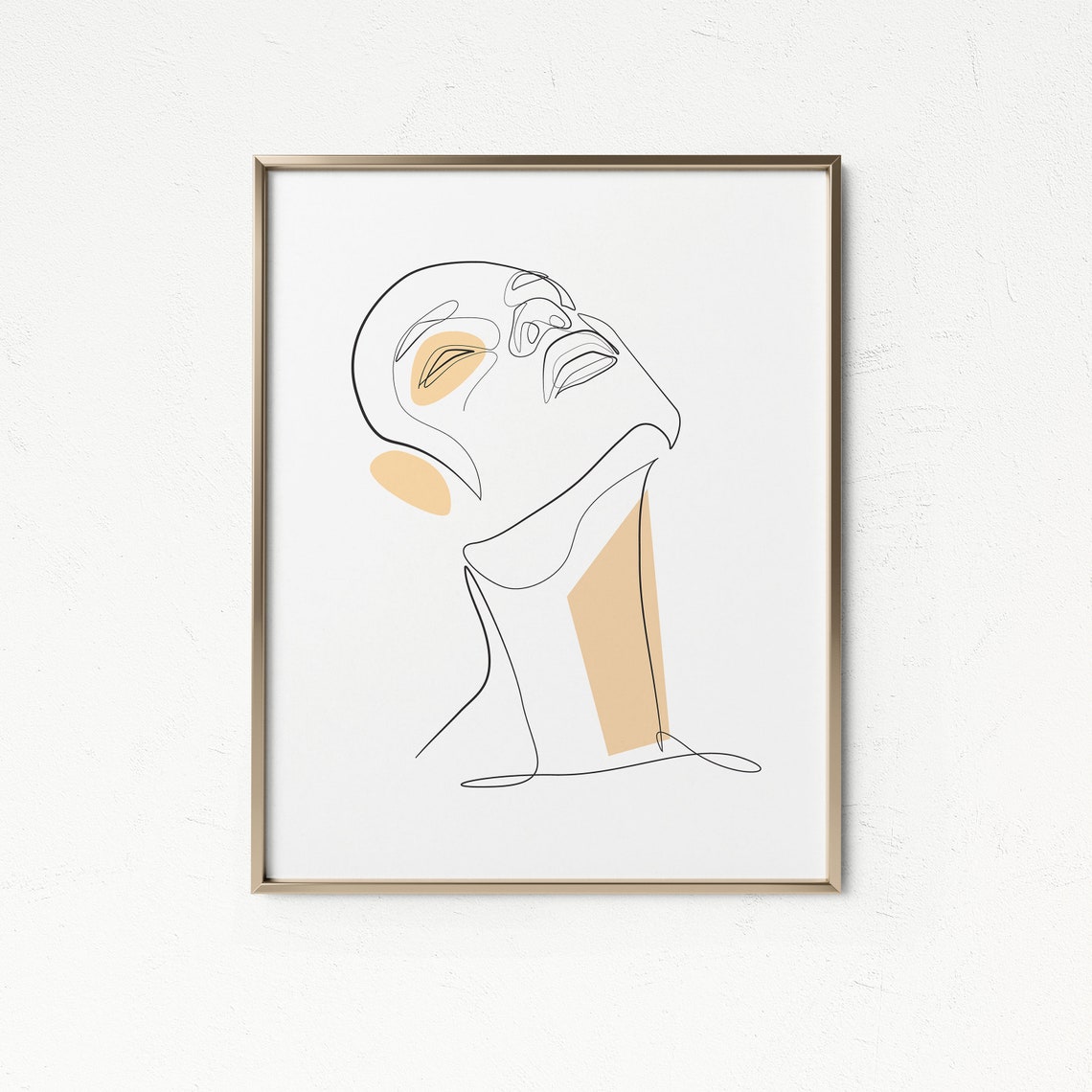 Pastel One Line Face Drawing Facial Minimal Line | Etsy