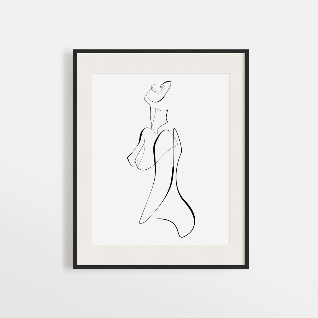 One Line Art Print Woman Body Line Drawing Single Line - Etsy