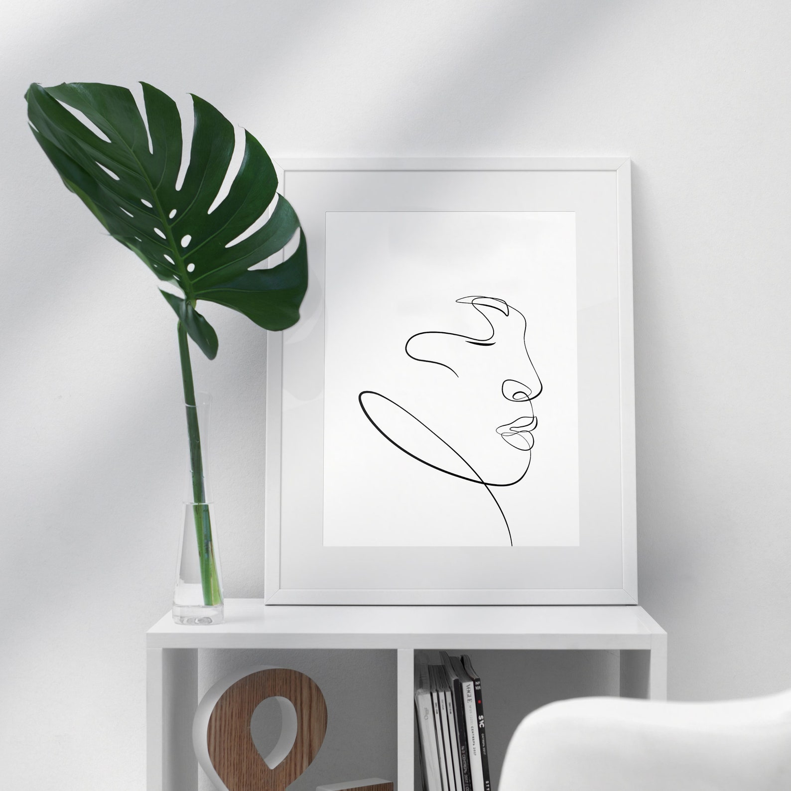 Single Line Face Sketch One Line Drawing Facial Illustration - Etsy