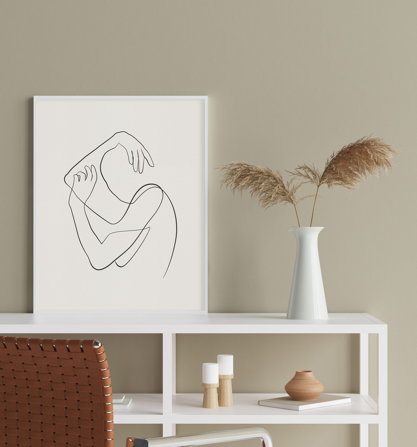 Abstract Female Form Print Woman Fine Line Printable | Etsy