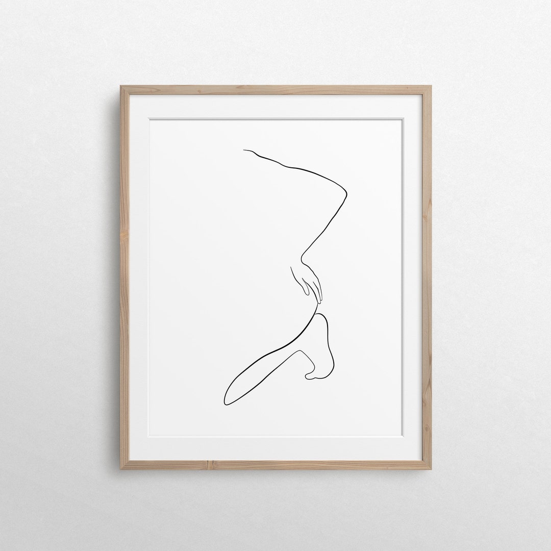Woman Body Side Profile, Female Line Art Print, Feminine Illustration ...