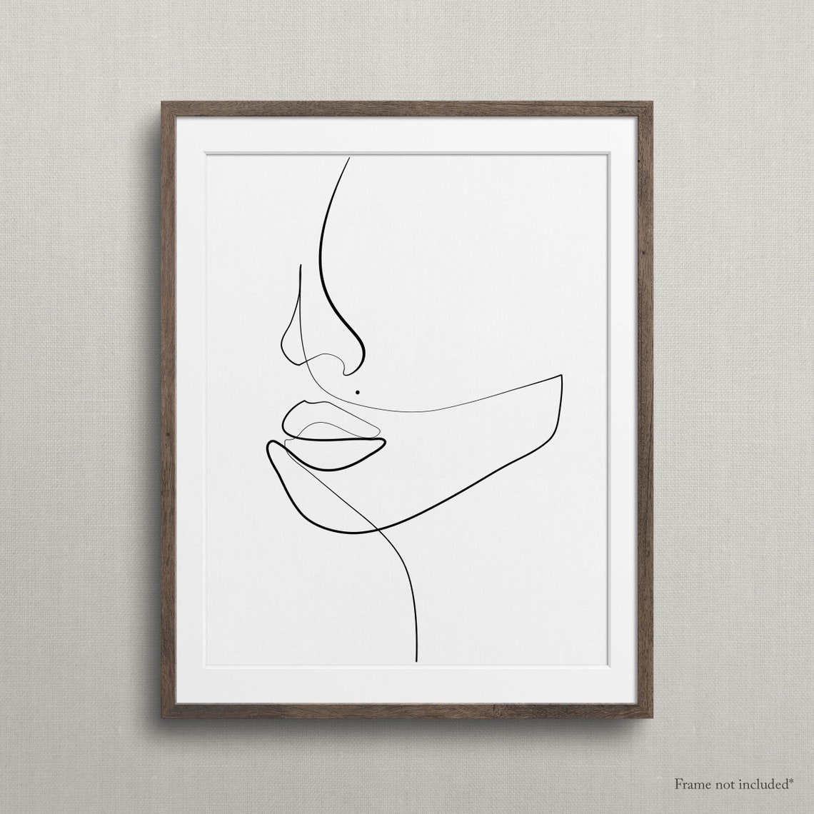 One Line Face Drawing Art Print Minimalist Face Figure - Etsy