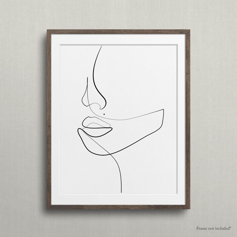 One Line Face Drawing Art Print Minimalist Face Figure - Etsy