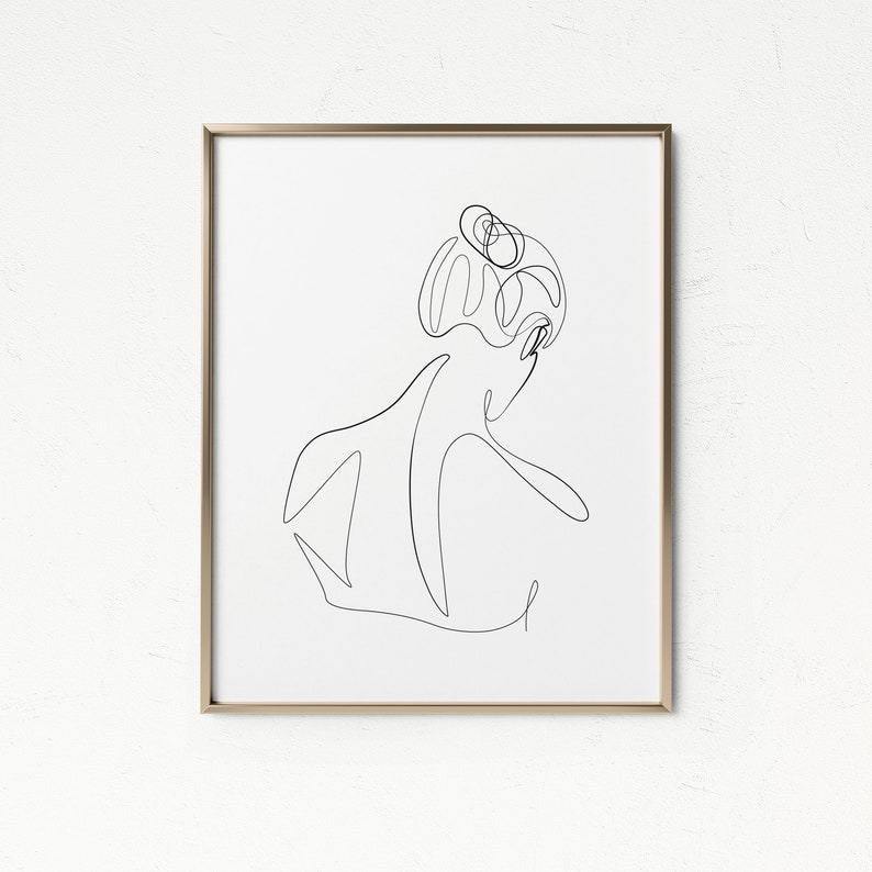 Woman Line Abstract Single Line Print One Line Drawing Wall - Etsy