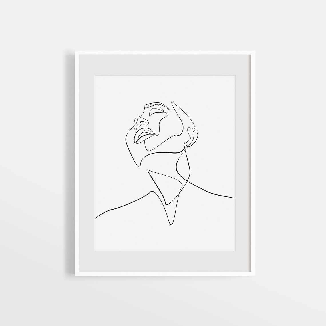 Fine Line Abstract Print Minimalist One Line Face Drawing - Etsy