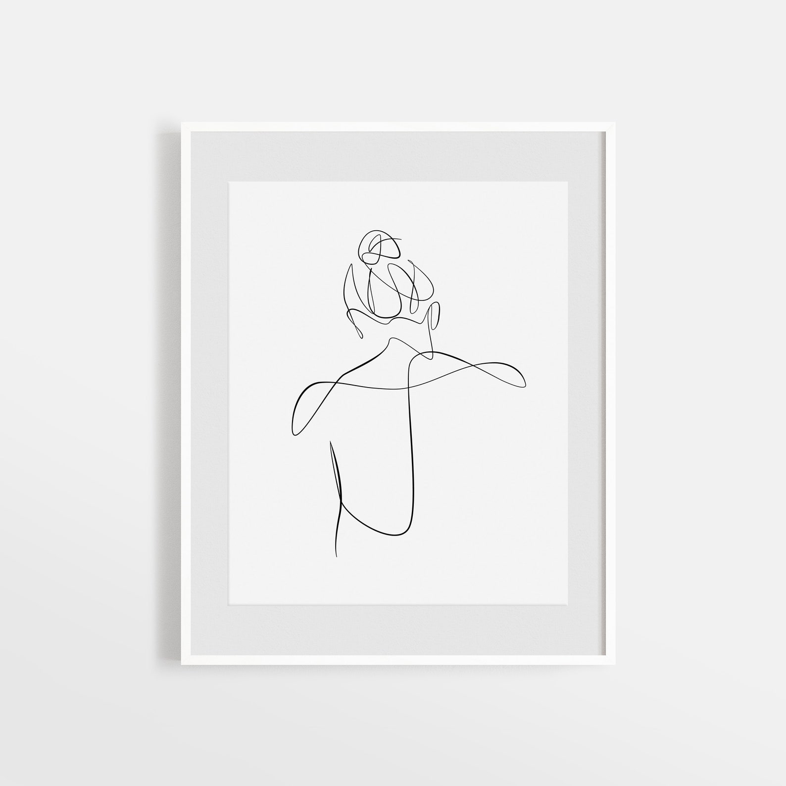 Single Line Feminine Figure Printable Art Woman Body - Etsy
