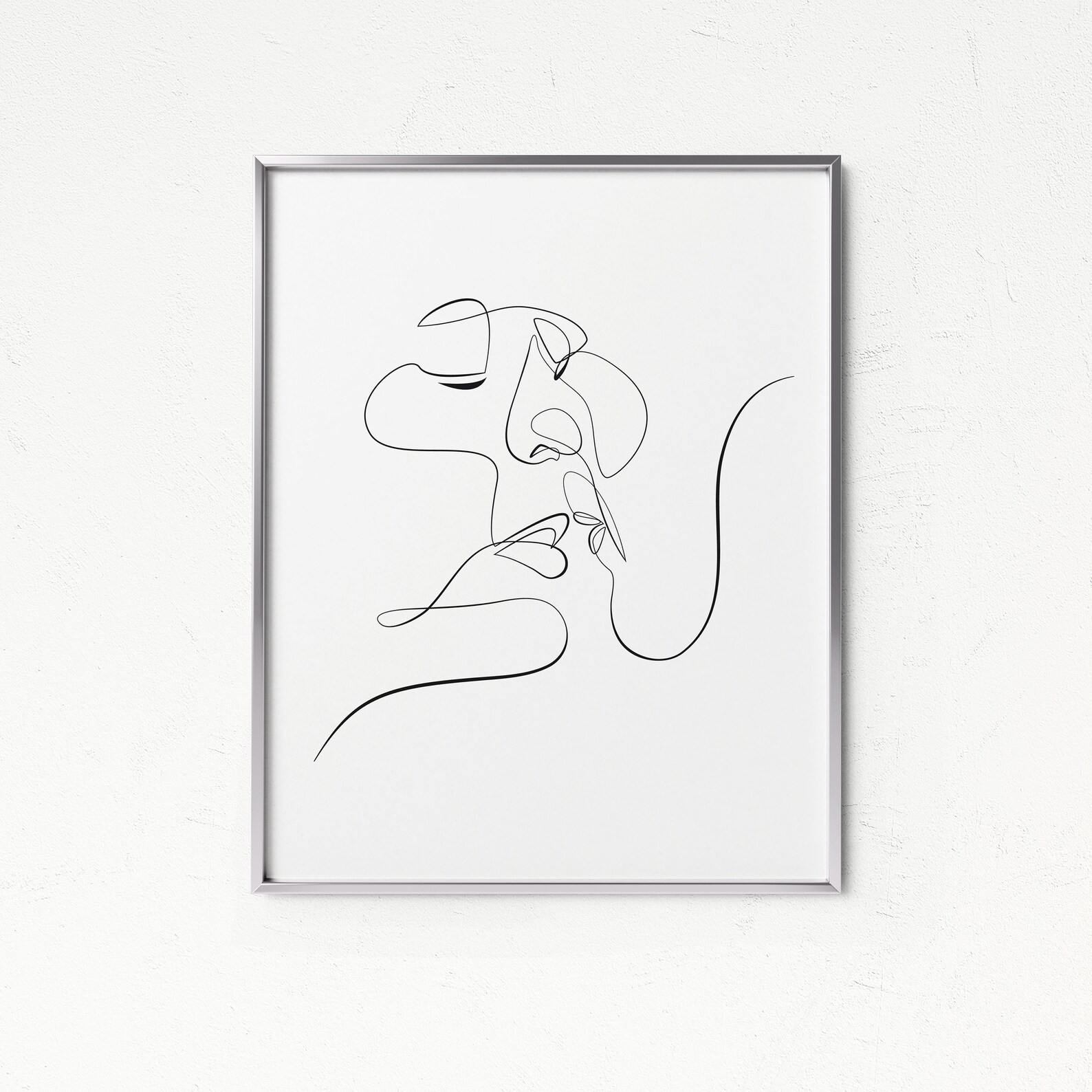 Abstract Love Line Art Couple Kiss Wall Art Line Drawing - Etsy