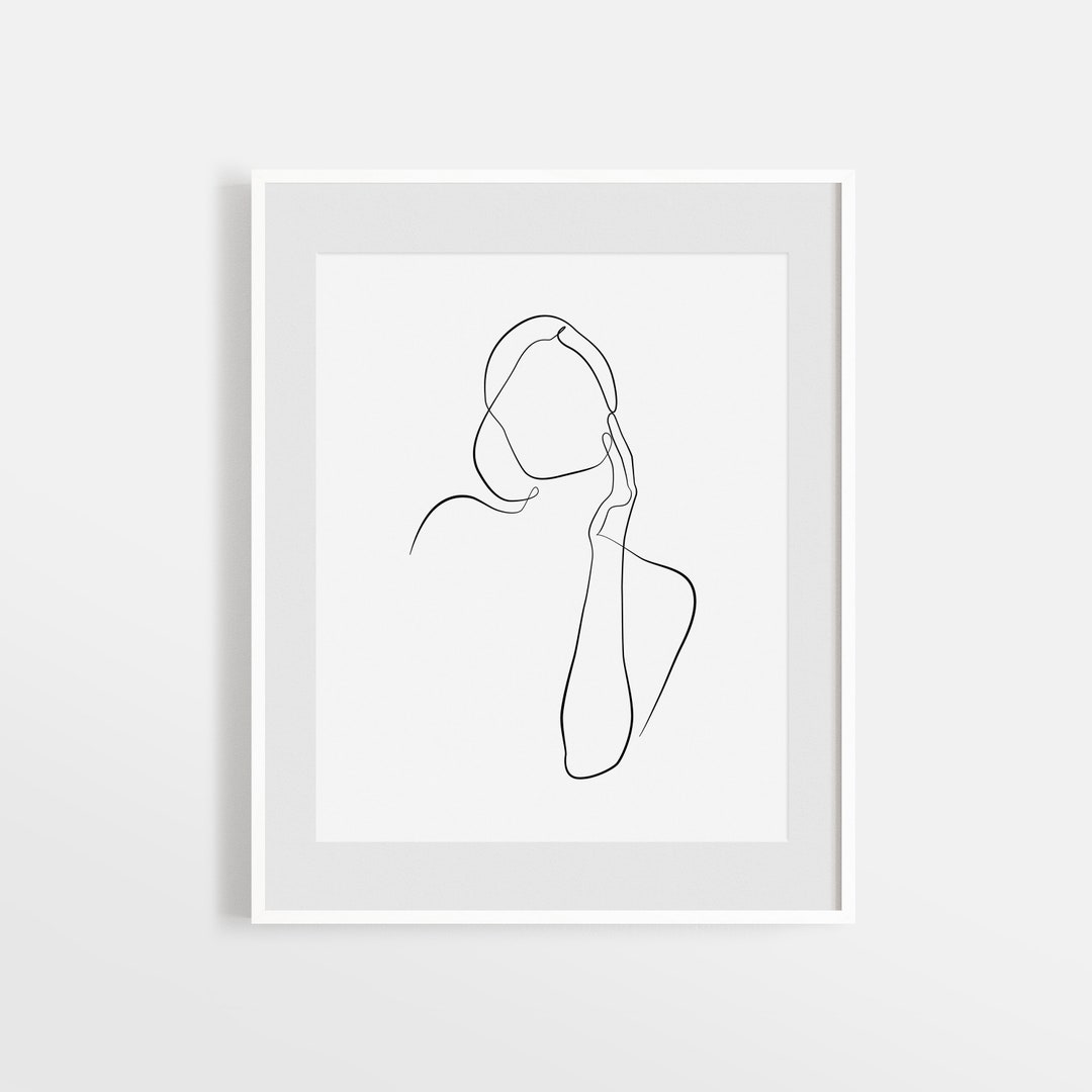 Female One Line Printable, Elegant Woman Figure Print, Minimal Body ...