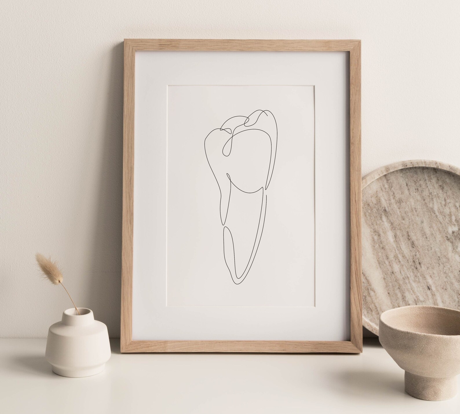 Minimalist Premolar Tooth Art, Molar Drawing Artwork, Dental Printable ...