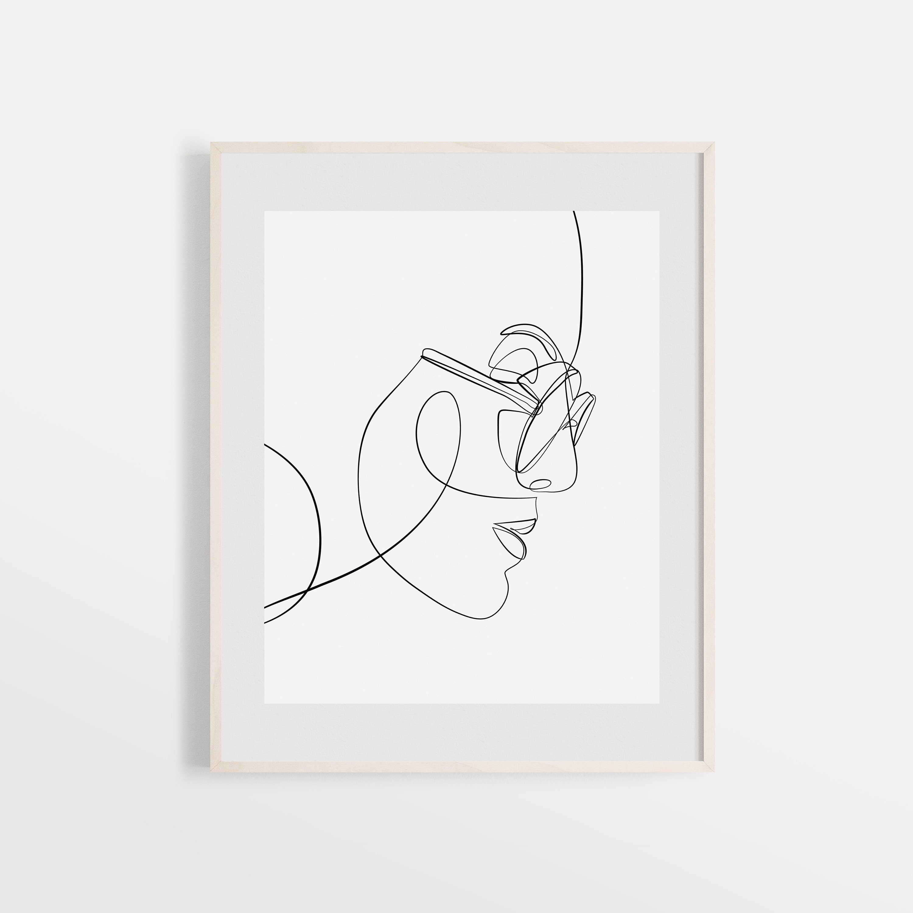 Woman With Glasses Print, Fashion Eyewear Art, Female Face Line Art ...