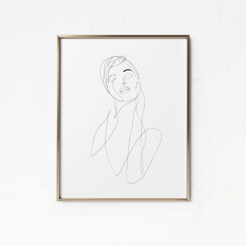 Fashion One Line Woman Printable Abstract Single Line Print | Etsy