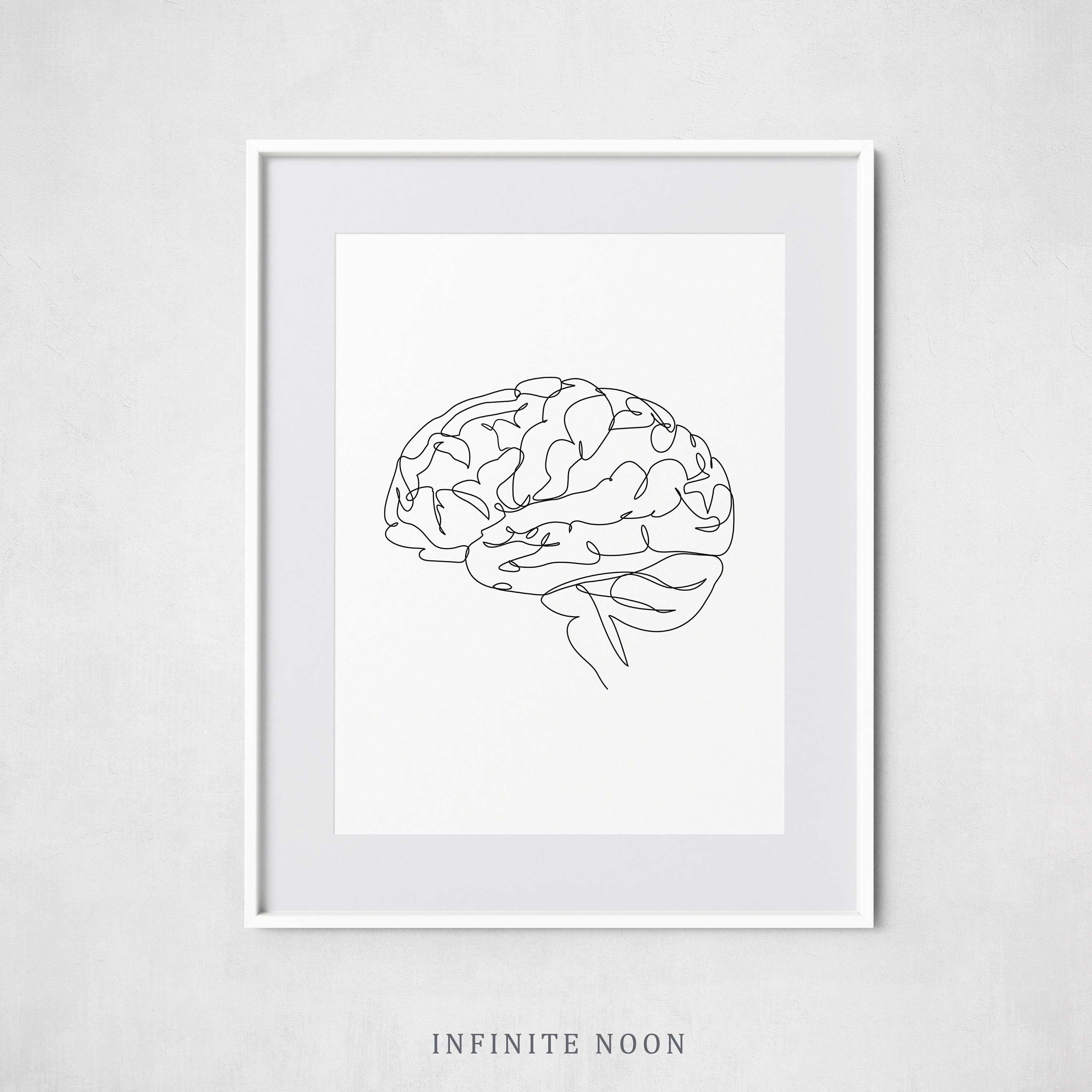 Anatomical Brain Drawing Print, Anatomy Brain Printable, Medical Art ...