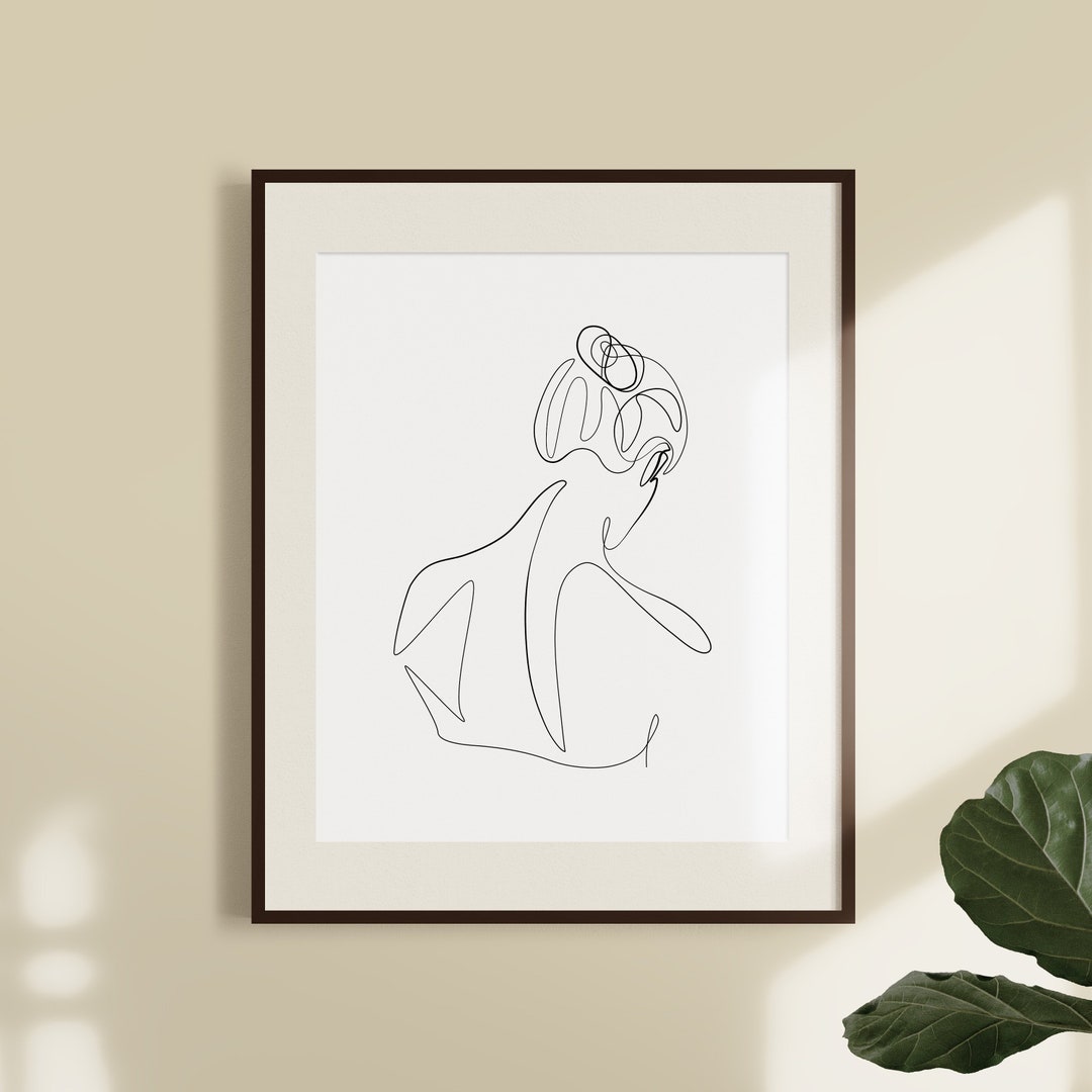 Woman Line Abstract, Single Line Print, One Line Drawing Wall Art ...