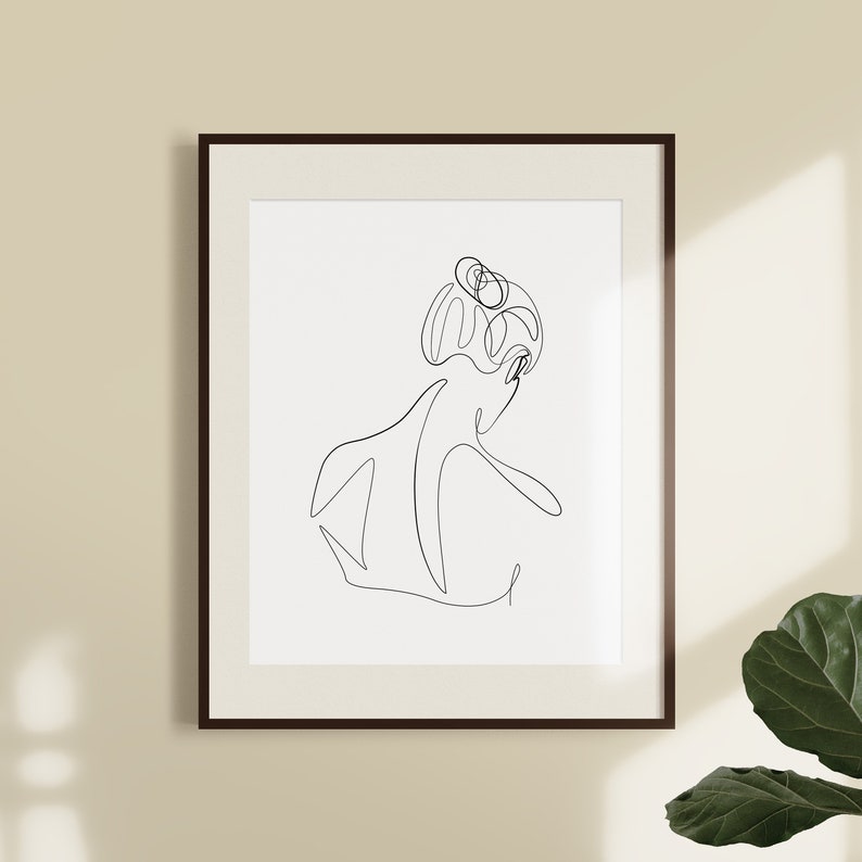 Woman Line Abstract Single Line Print One Line Drawing Wall - Etsy